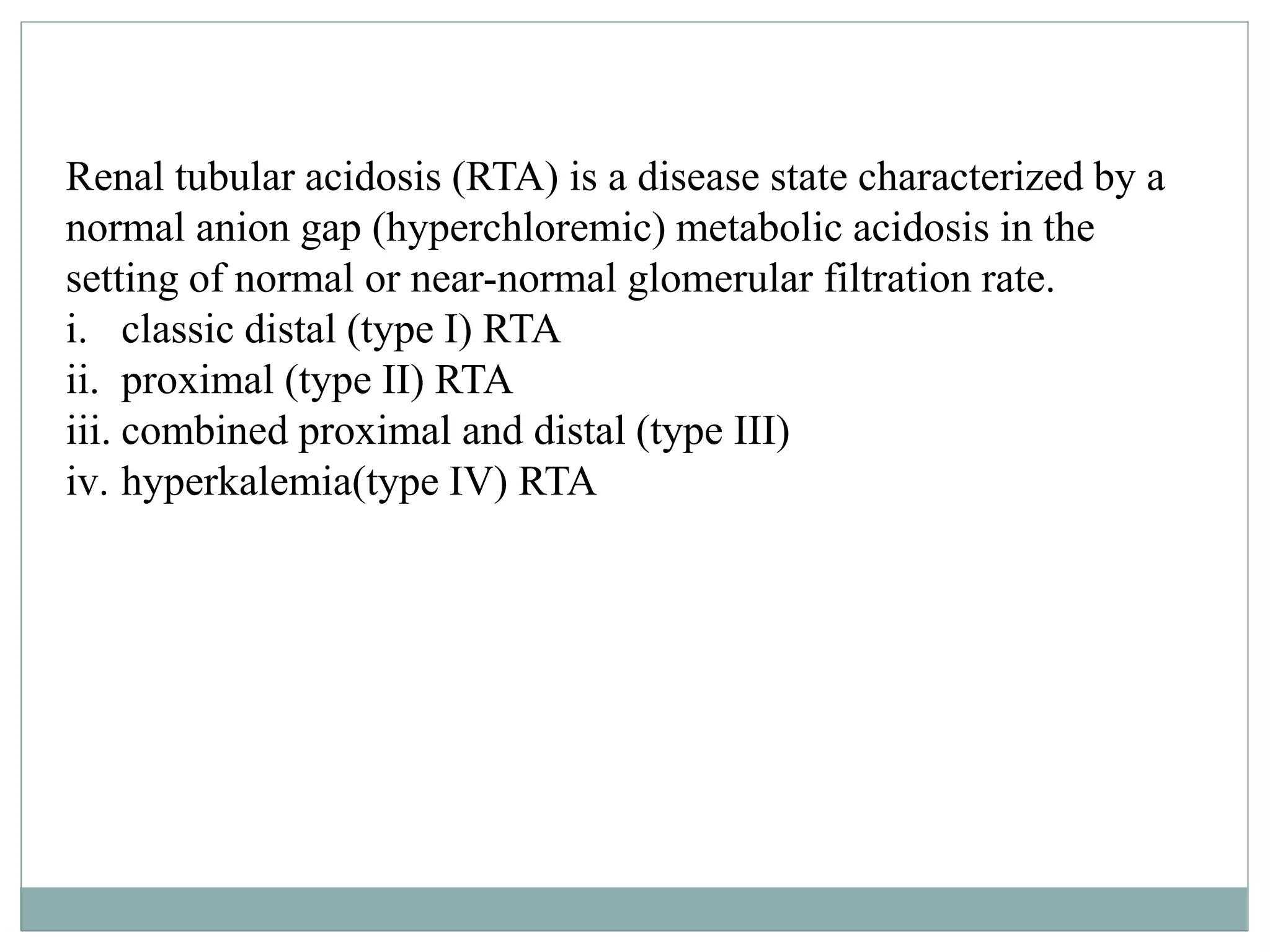 Renal tubular acidosis | PDF