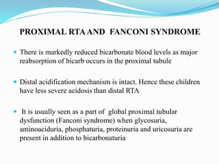 RENAL TUBULAR ACIDOSIS.pptx | Blood Disorders | Diseases and Conditions