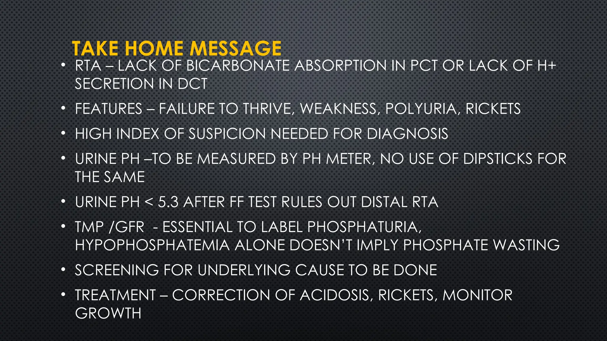 RENAL TUBULAR ACIDOSIS- RTA types and features | PPT