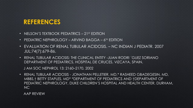 RENAL TUBULAR ACIDOSIS- RTA types and features | PPT