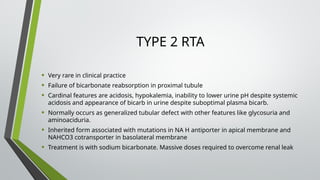 renal tubular acidosis (Medicine Nephrology) | PPTX