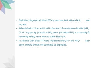 Renal Tubular Acidosis | PPTX