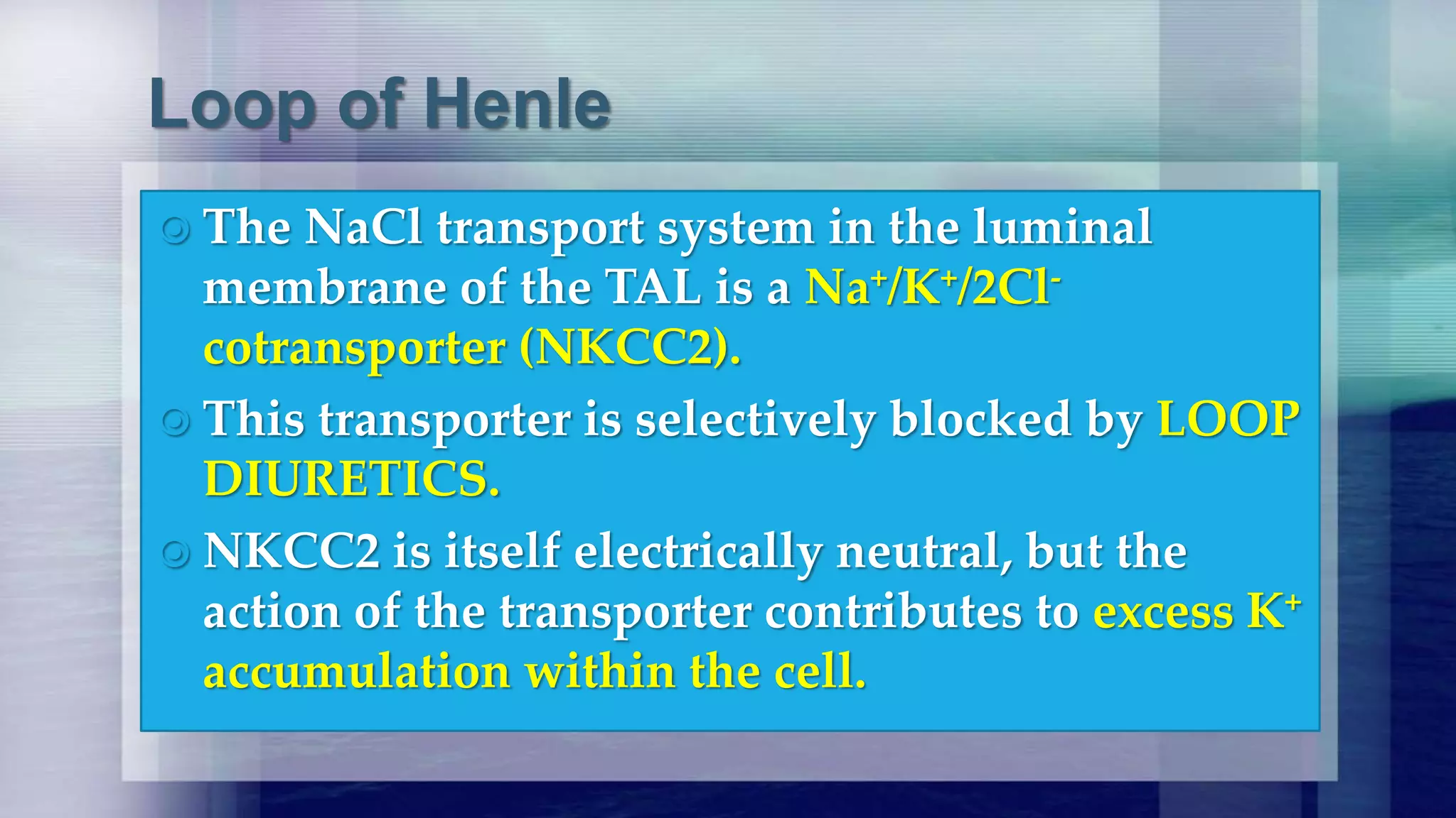 Renal tubule transport mechanisms | PPSX