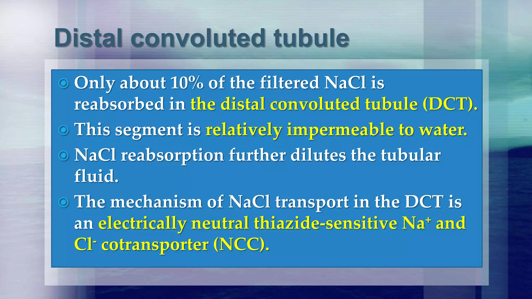 Renal tubule transport mechanisms | PPSX