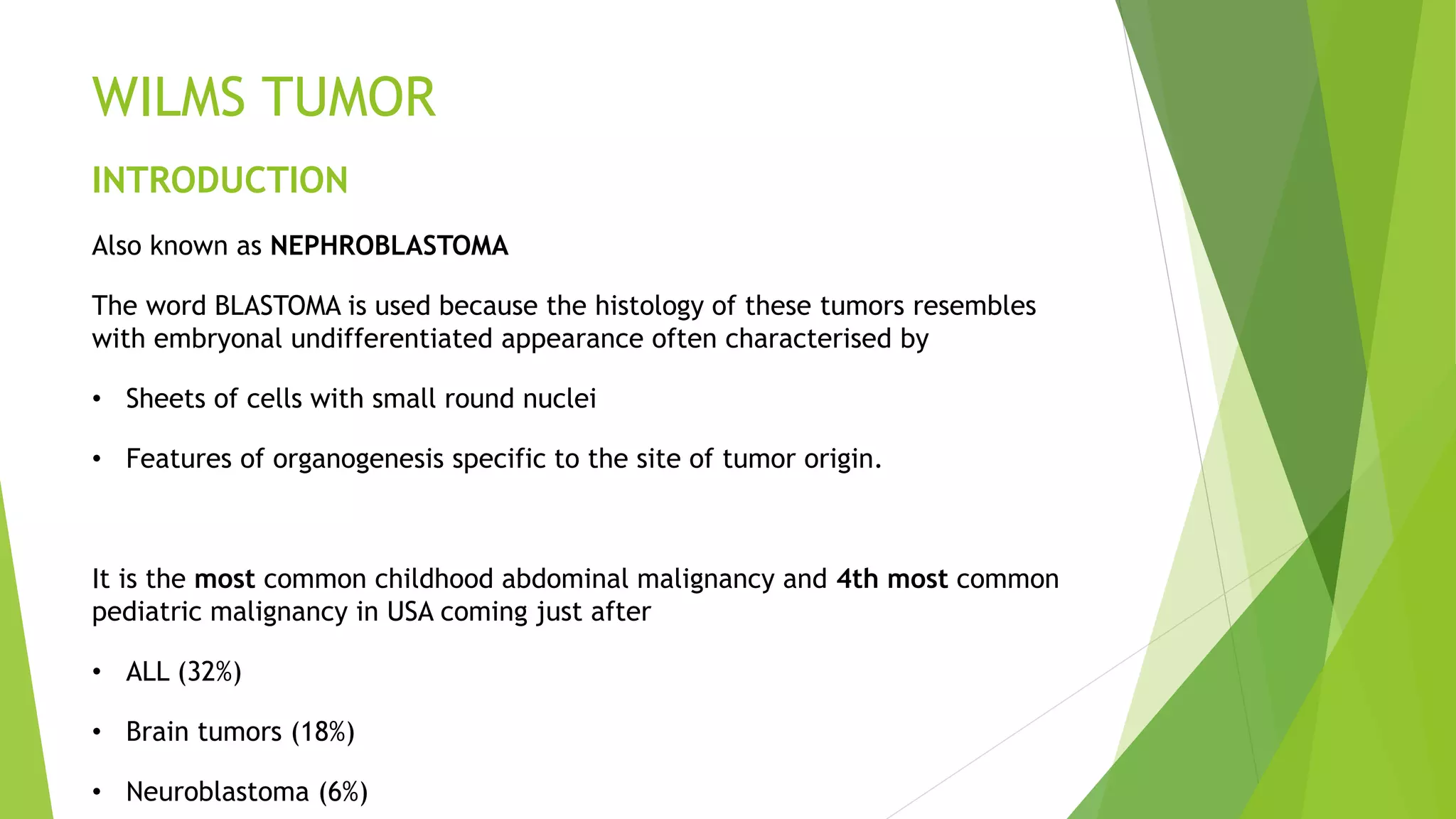 RENAL TUMOR - WILMS TUMOR | PPT
