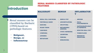 Renal tumors Lecture for medicine students | PPTX