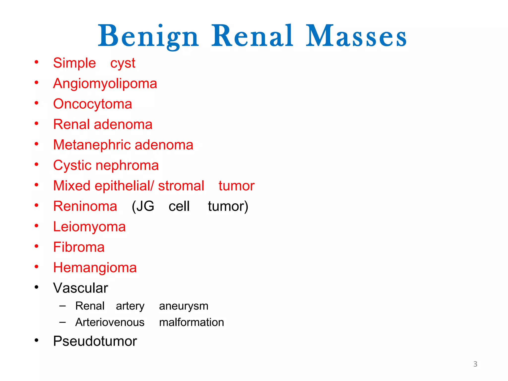 Renal tumours adults | PPT
