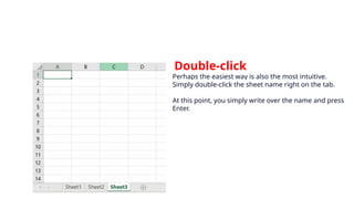 Renaming Excel Sheet ,Various way to rename excel sheet r | PPTX