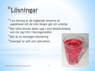 Rena ämnen och blandningar | PPTX | Chemistry | Science