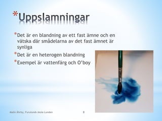 Rena ämnen och blandningar | PPTX