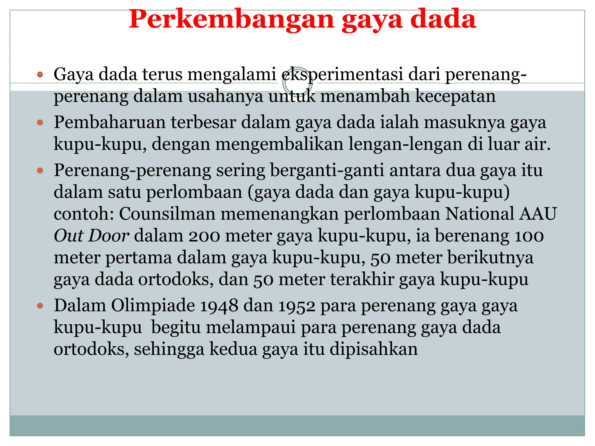 materi RENANG gaya Dada untu SD kelas 5 dan 6 | PPT