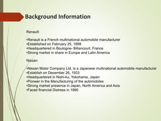 Renault-Nissan Strategic Alliance, Case Analysis | PPTX