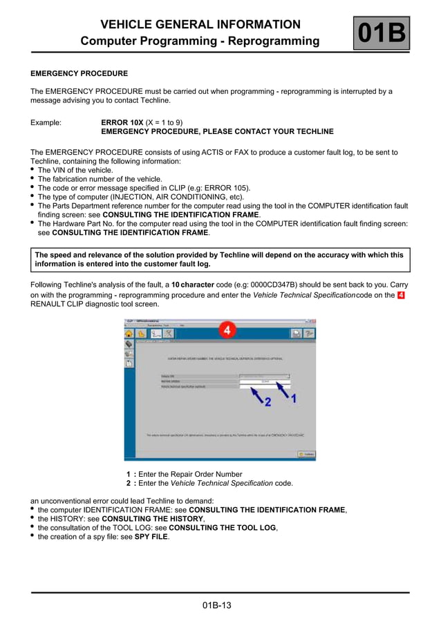 Renault re prog procedure (eng) | PDF
