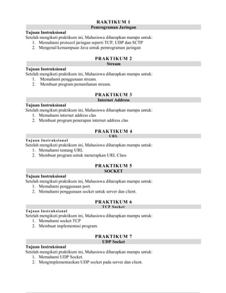 Rencana acara praktikum | PDF