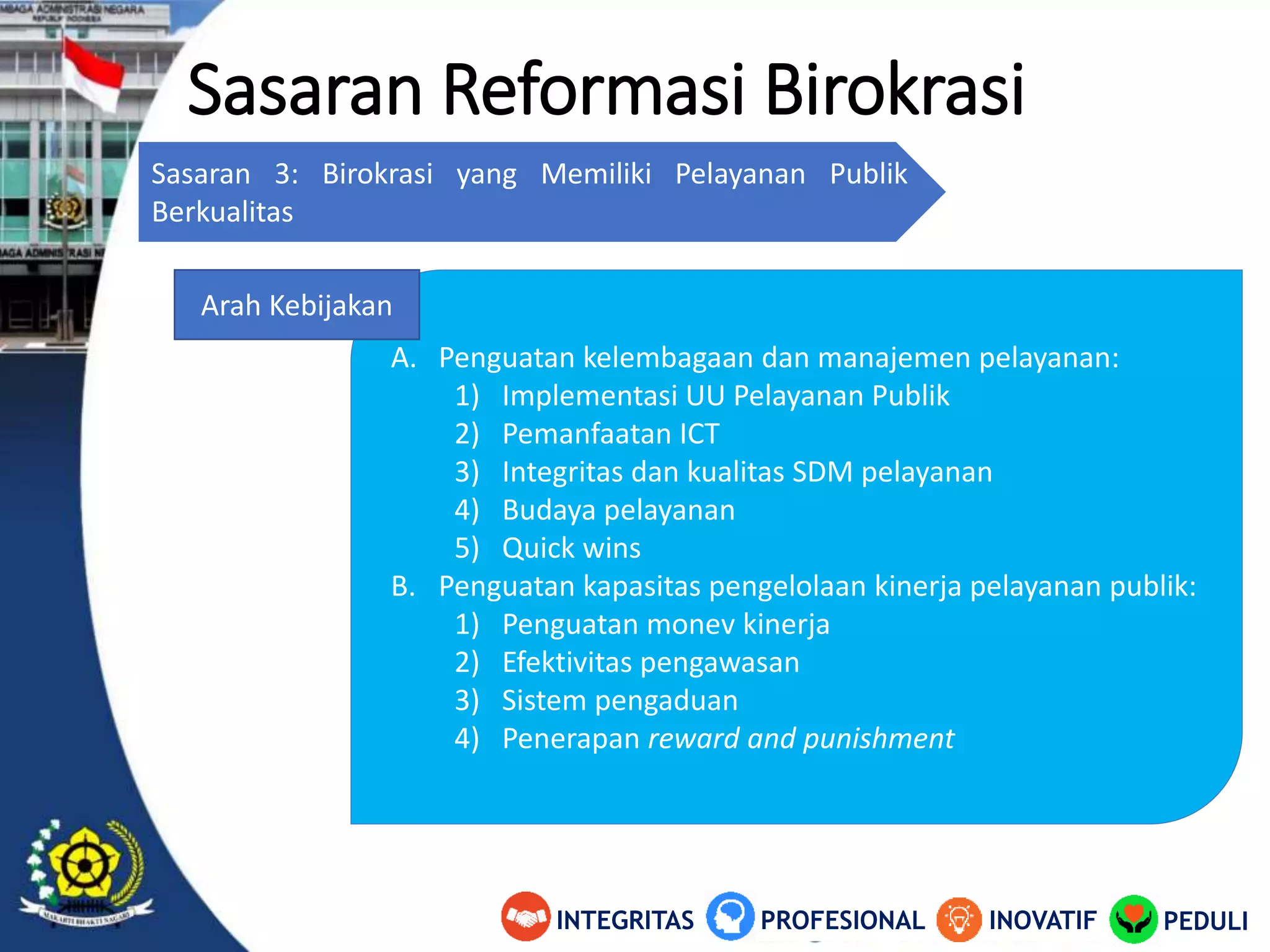 Rencana Aksi Reformasi Birokrasi Instansional | PPT