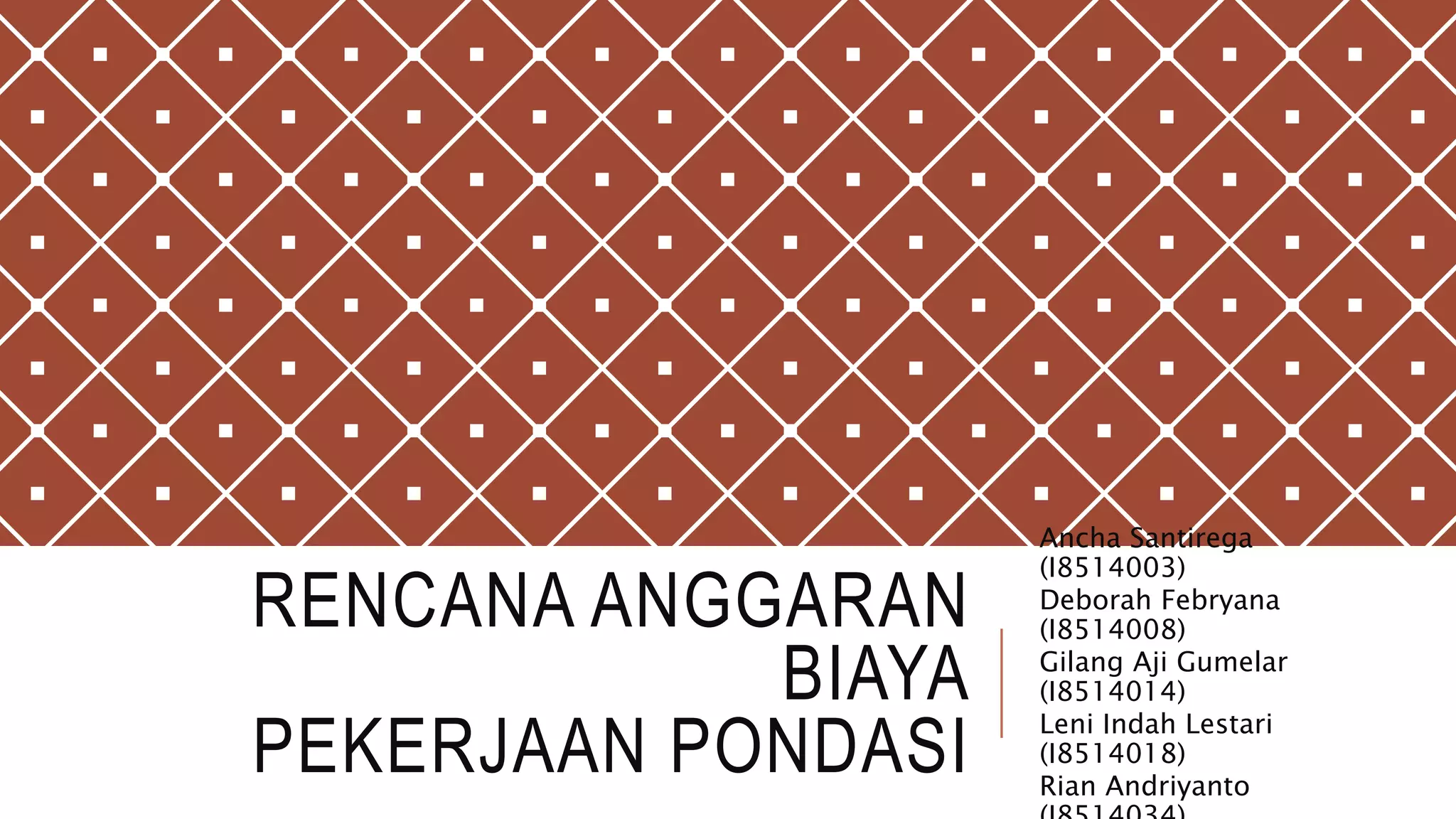 Perhitungan RAB Rencana Pondasi | PPTX
