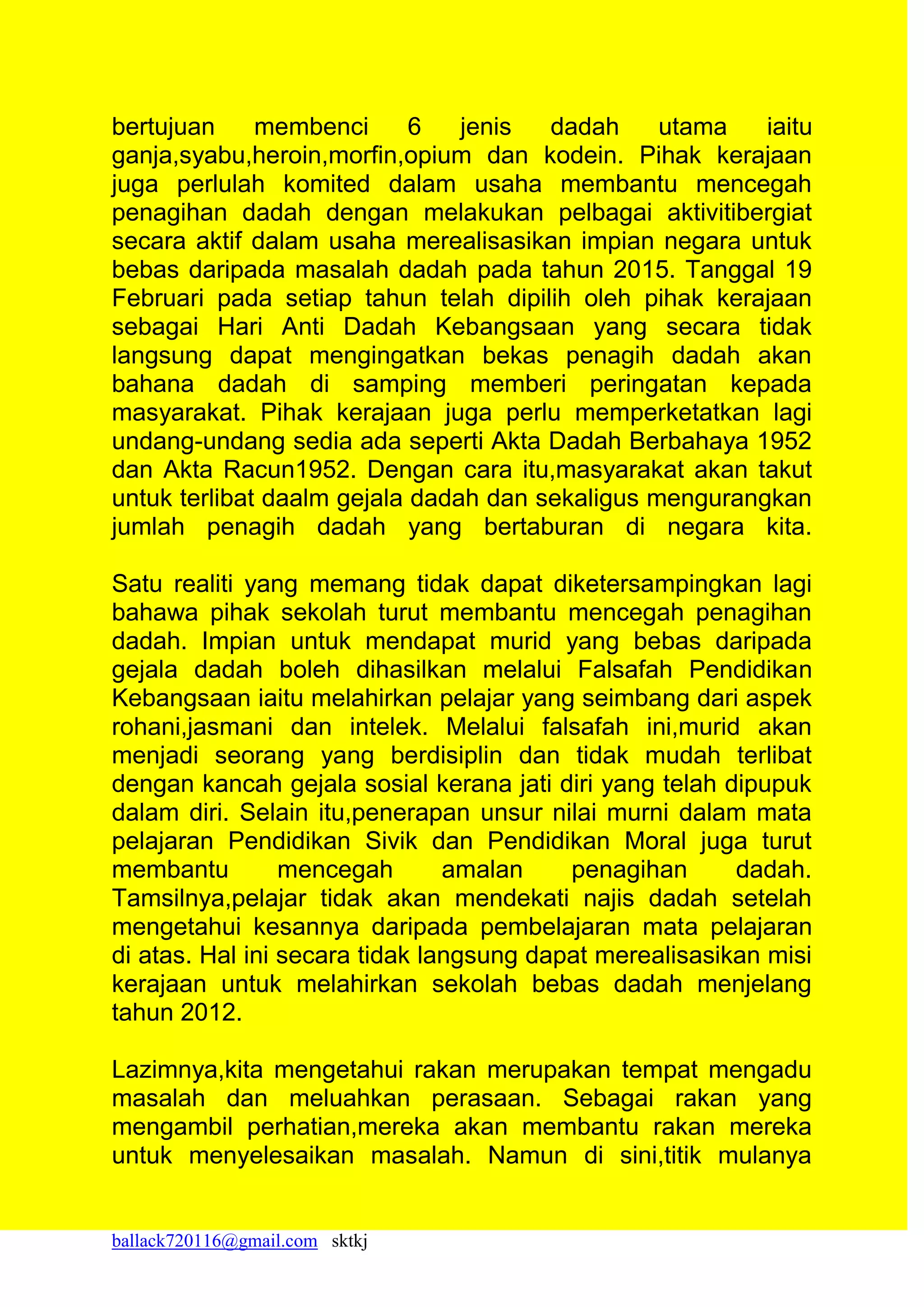 Rencana dadah | DOCX