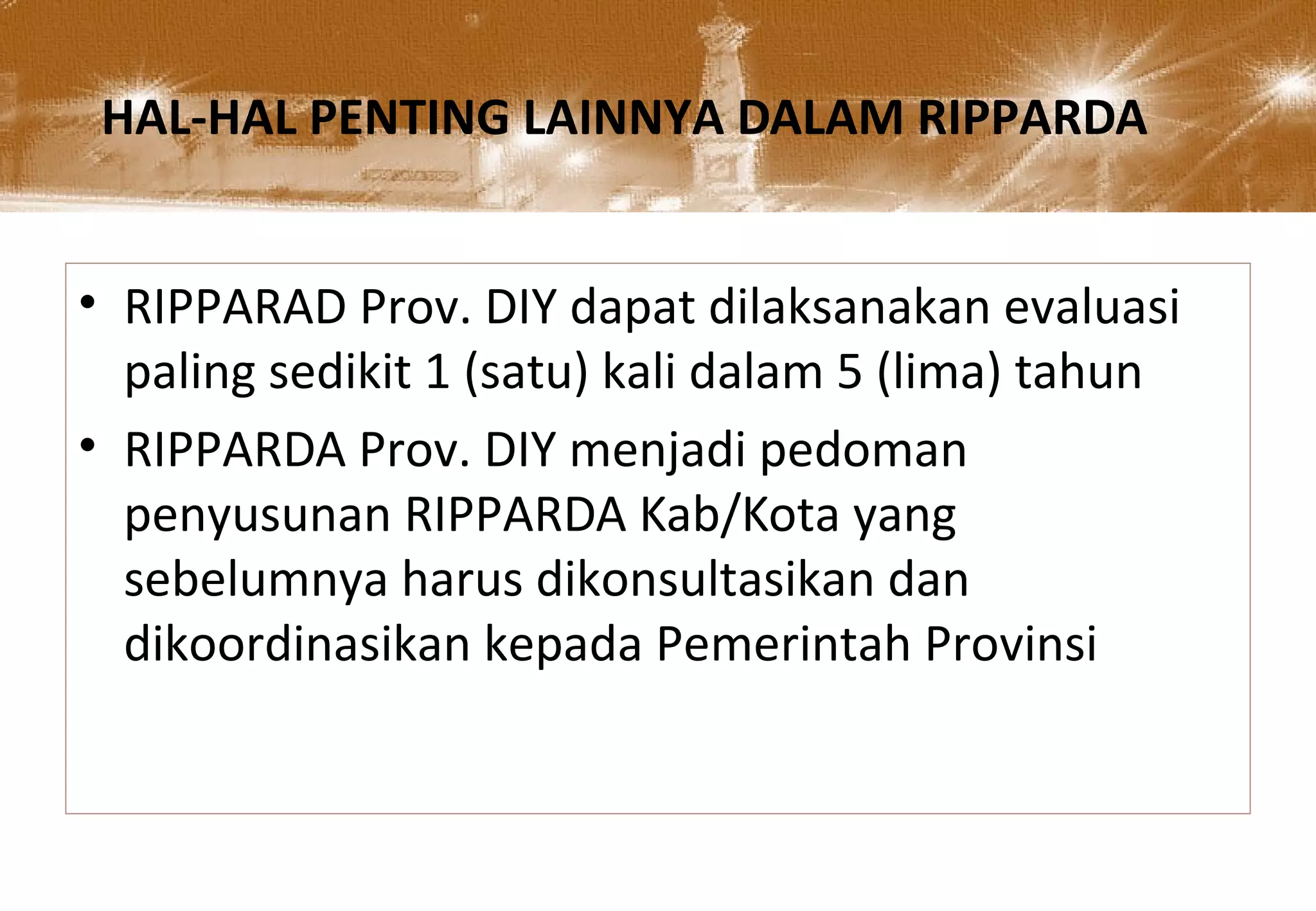 Rencana induk pembangunan kepariwisataan daerah riparda rippda diy | PPT