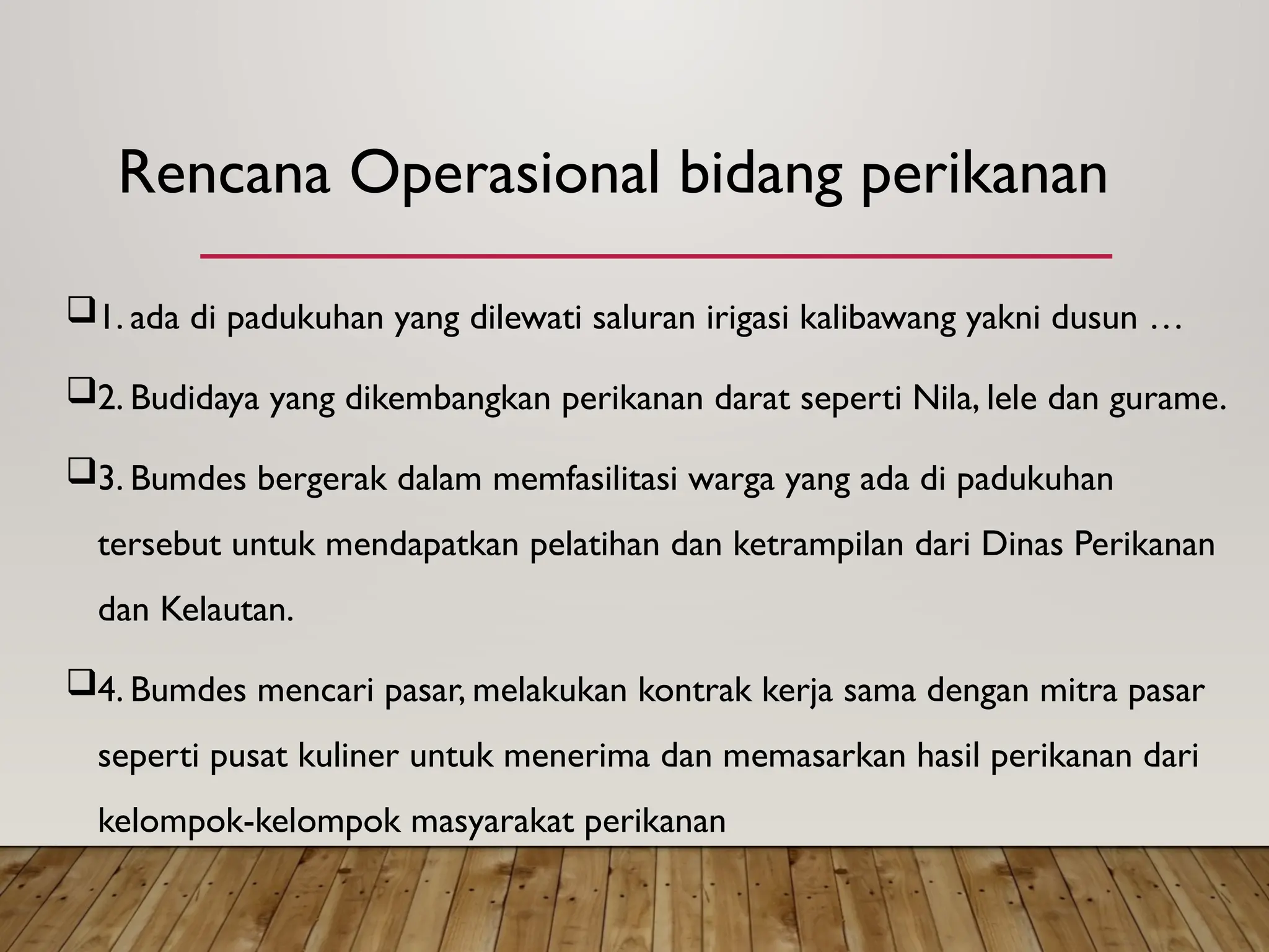 Rencana kerja bidang perikanan dan perkebunan.pptx