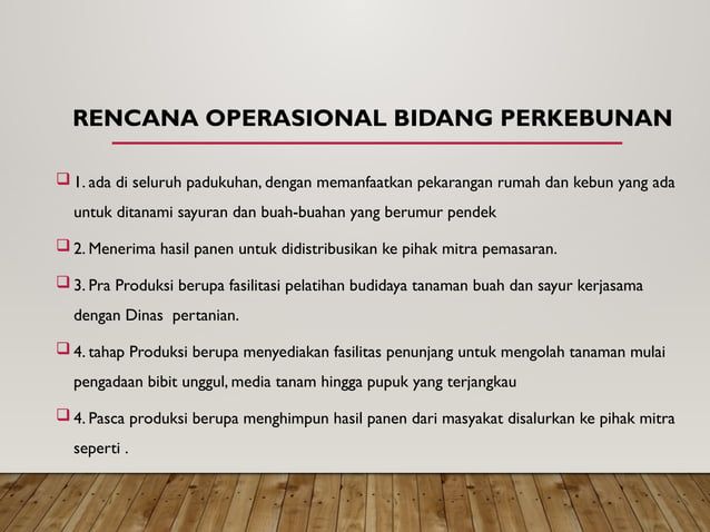 Rencana kerja bidang perikanan dan perkebunan.pptx