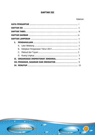 Rencana kerja inspektorat jenderal klhk tahun 2017 | PDF