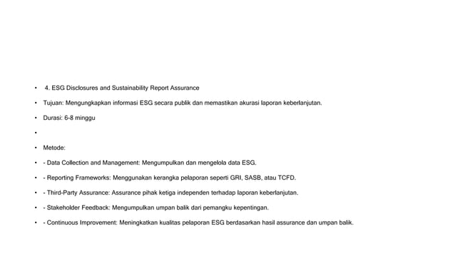 RENCANA KERJA KONSULTAN ESG Enviromental Social Governance | PPTX