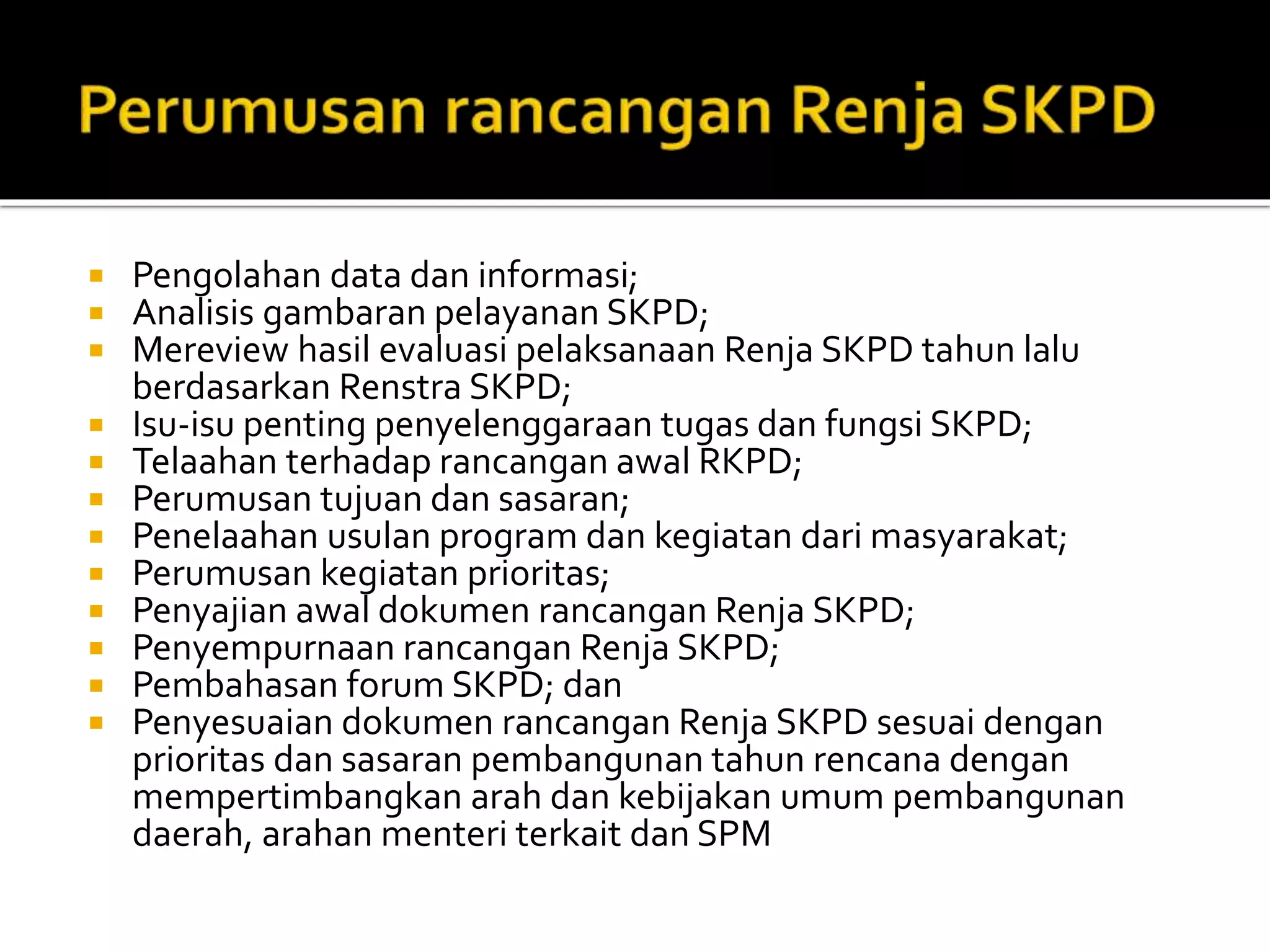 Rencana kerja skpd | PPTX
