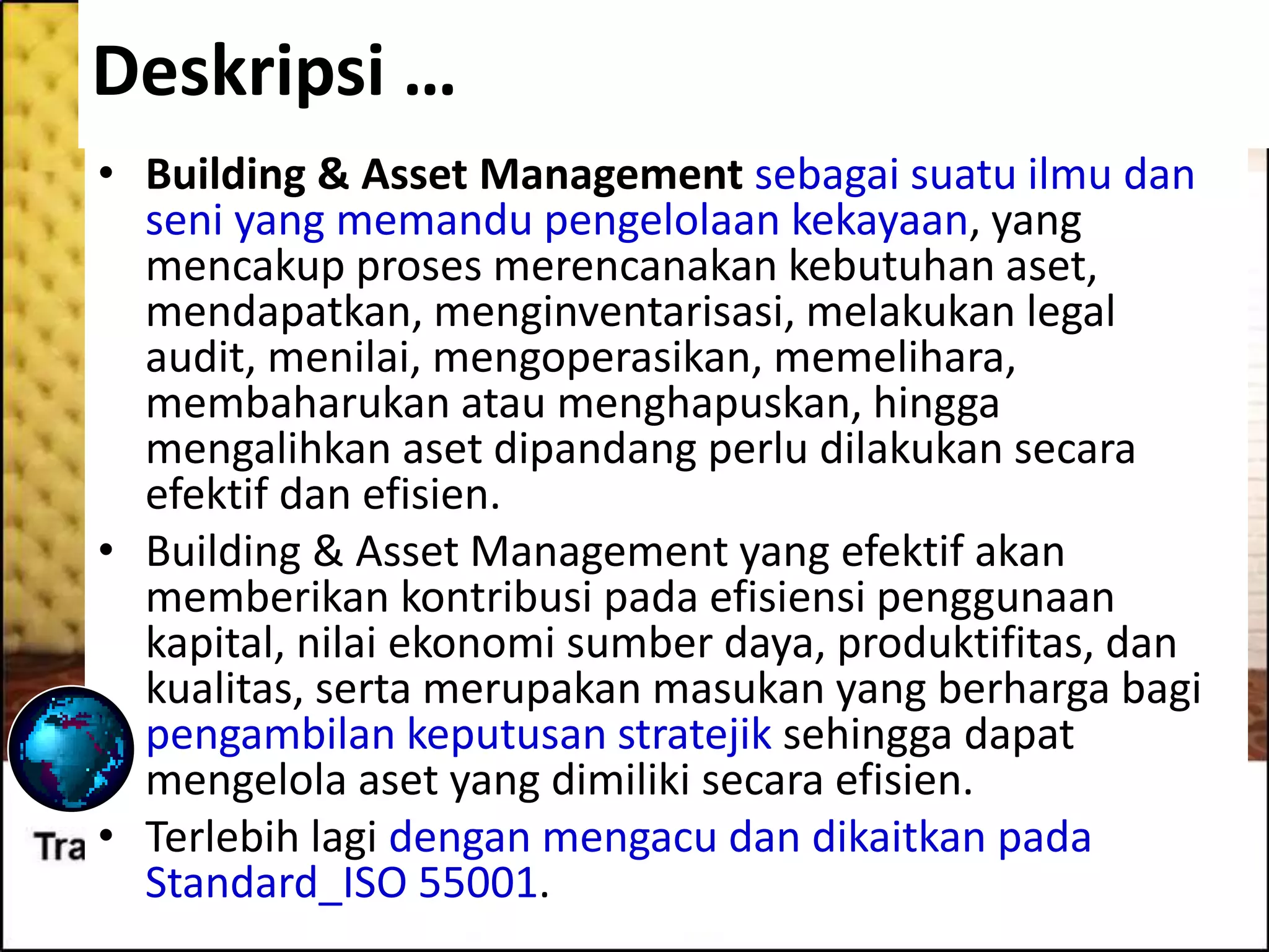 RENCANA + Link-link MATERI Training "ASSET MANAGEMENT" (terkait ISO 55001). | PPTX