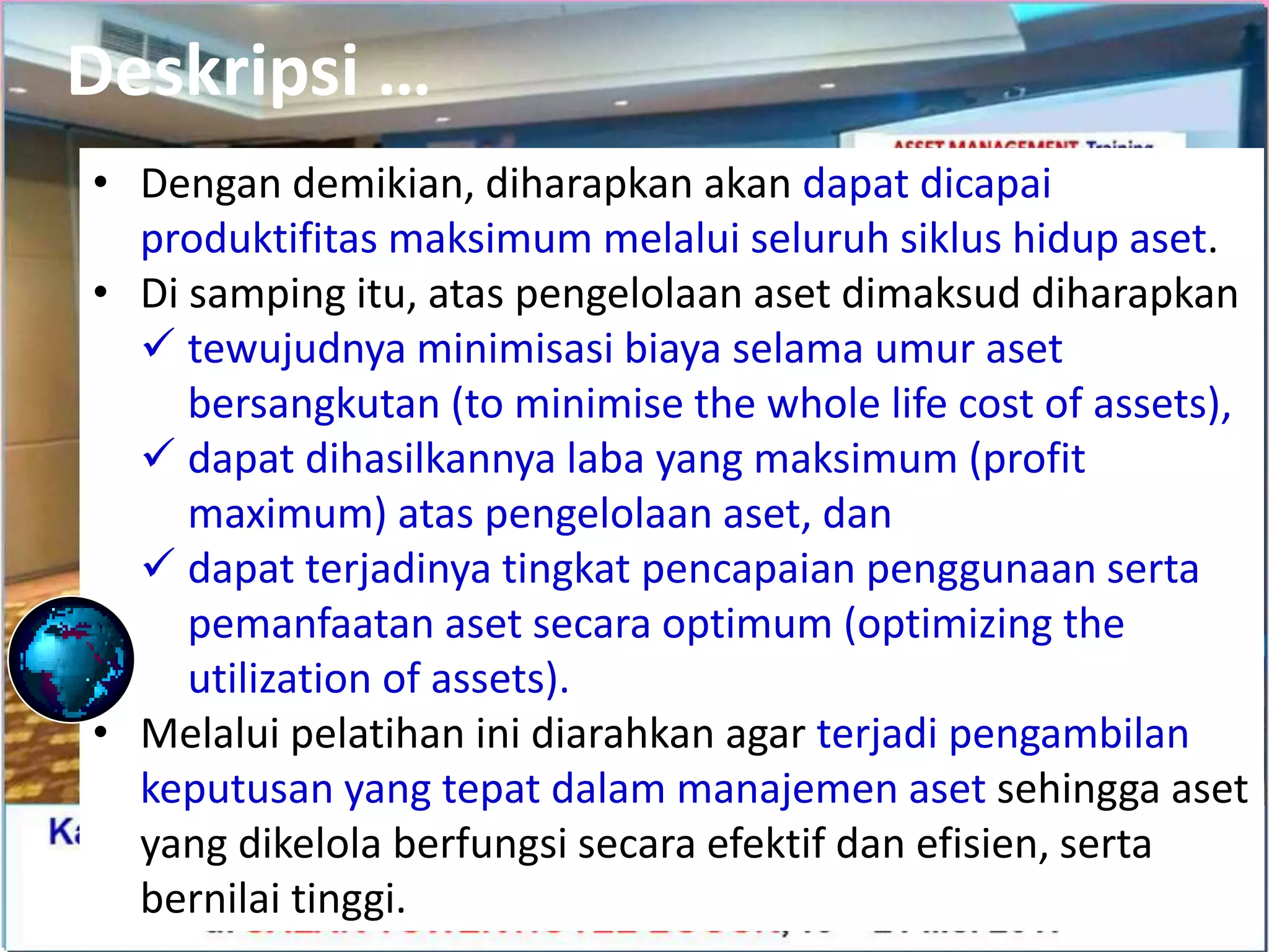 RENCANA + Link-link MATERI Training "ASSET MANAGEMENT" (terkait ISO 55001). | PPTX