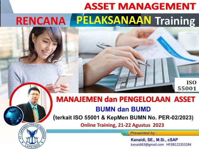 RENCANA + Link-link MATERI Training "ASSET MANAGEMENT" (terkait ISO 55001). | PPTX