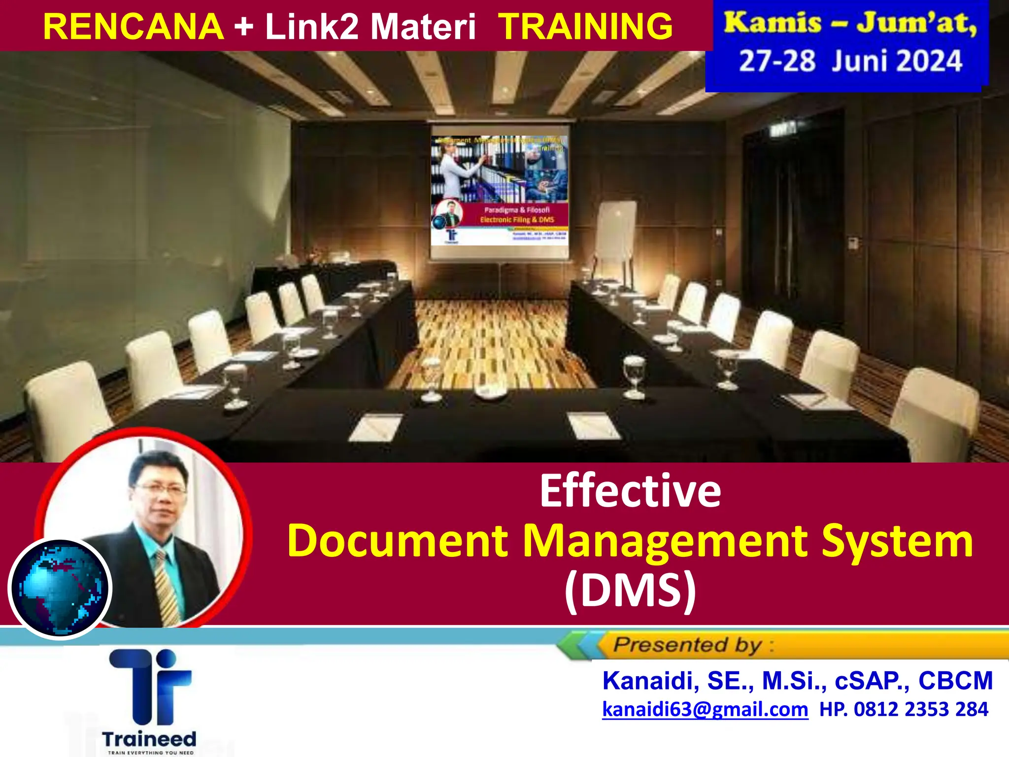 RENCANA & Link-link MATERI Training _"Effective Document Control ...