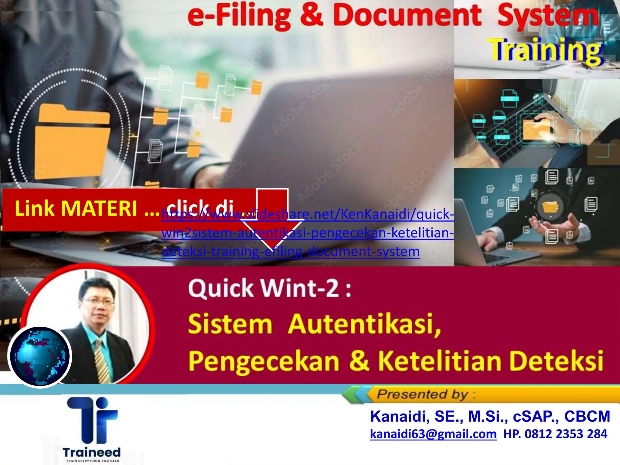 RENCANA & Link-link MATERI Training _"Effective Document Control Management System (DMS)". | PPTX
