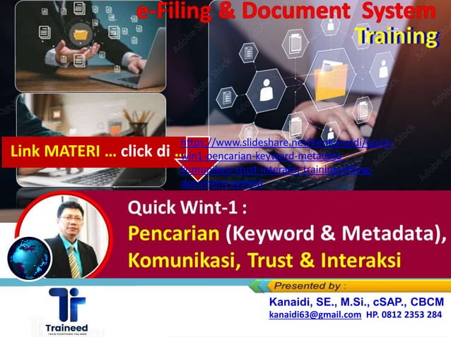 RENCANA & Link-link MATERI Training _"Effective Document Control Management System (DMS)". | PPTX