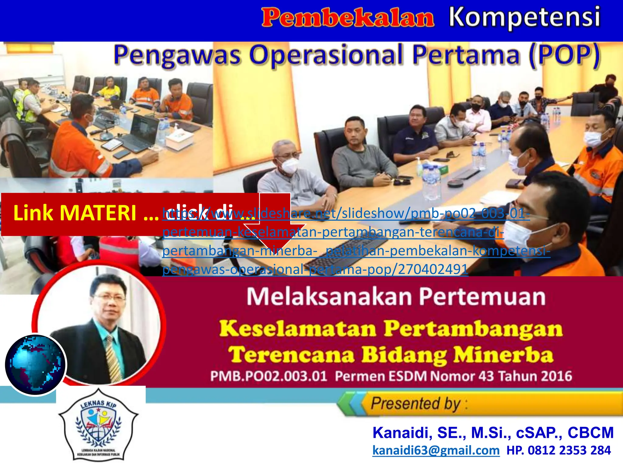 RENCANA + Link2 MATERI Pelatihan_ "PEMBEKALAN Pengawas Operasional Pertama (POP)" Bidang ...