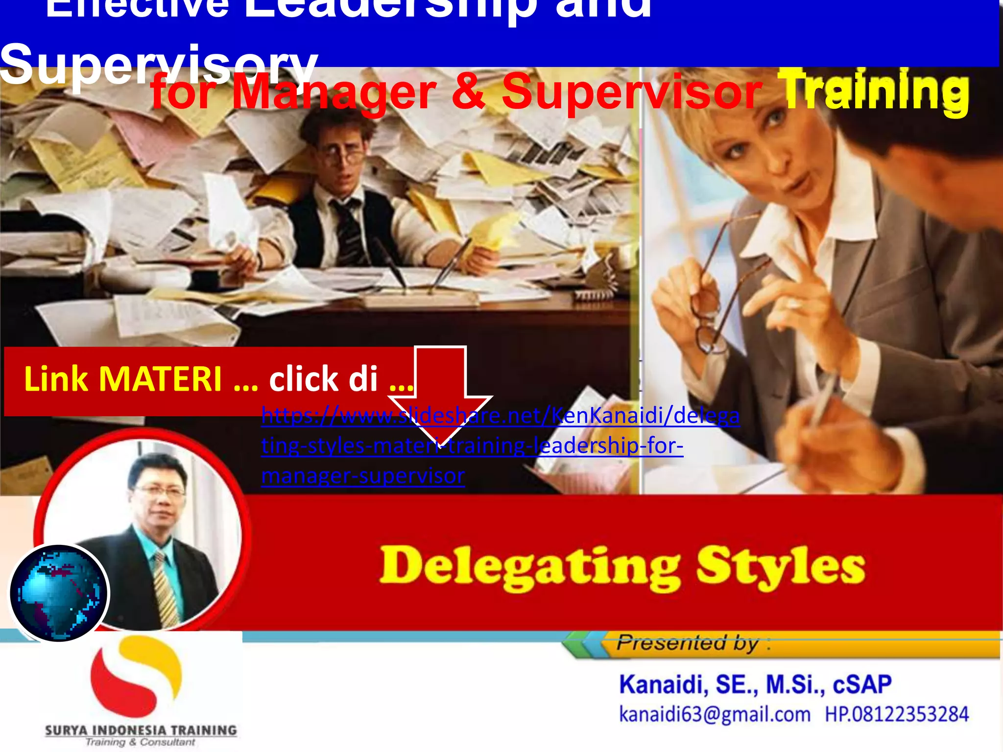 RENCANA Penyelenggaraan + Link2 Materi TRAINING "Effective LEADERSHIP ...