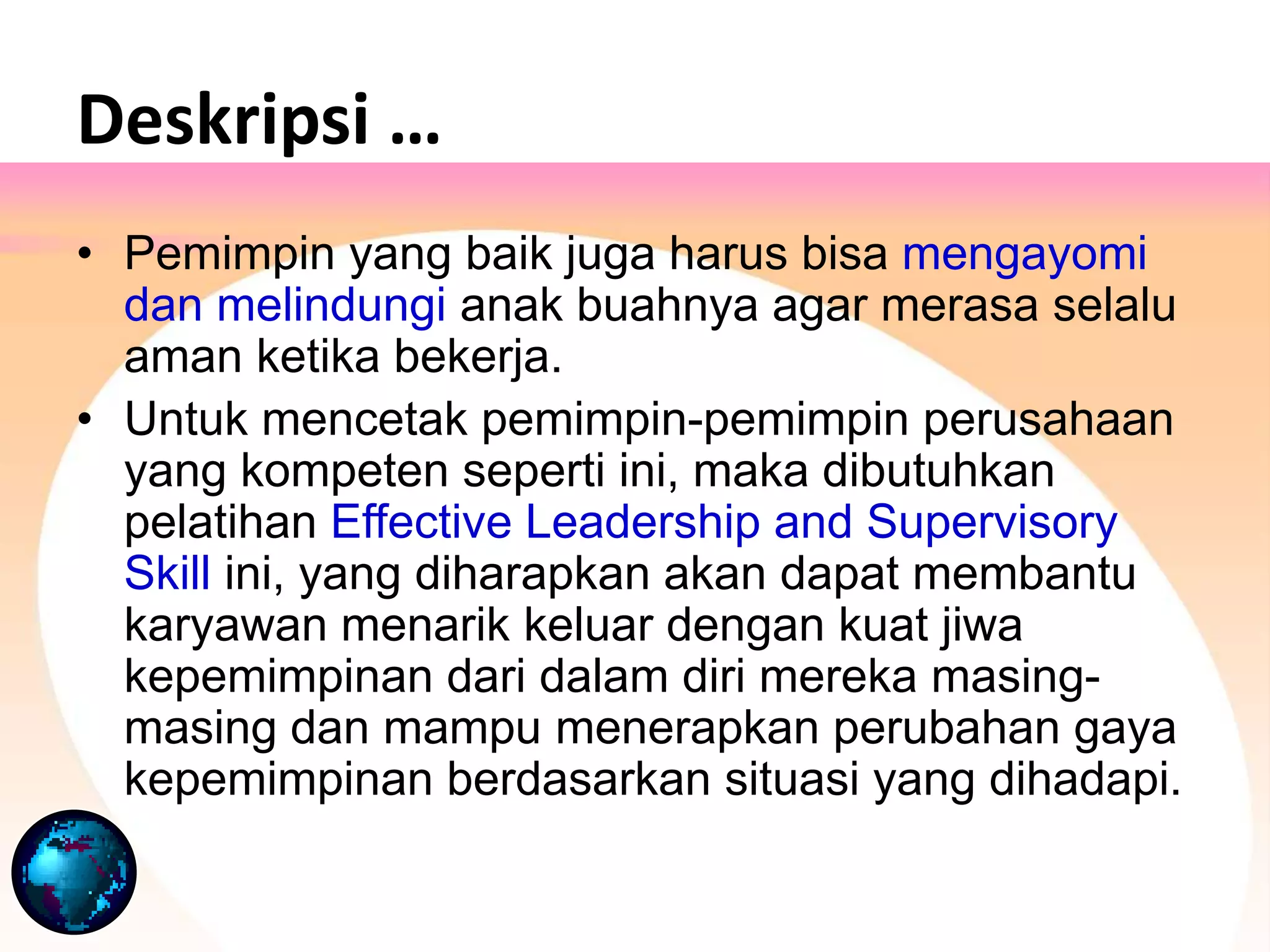 RENCANA Penyelenggaraan + Link2 Materi TRAINING "Effective LEADERSHIP ...