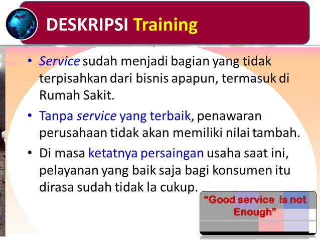 RENCANA & Link2 MATERI Training _"SERVICE EXCELLENCE" _di Rumah Sakit ...