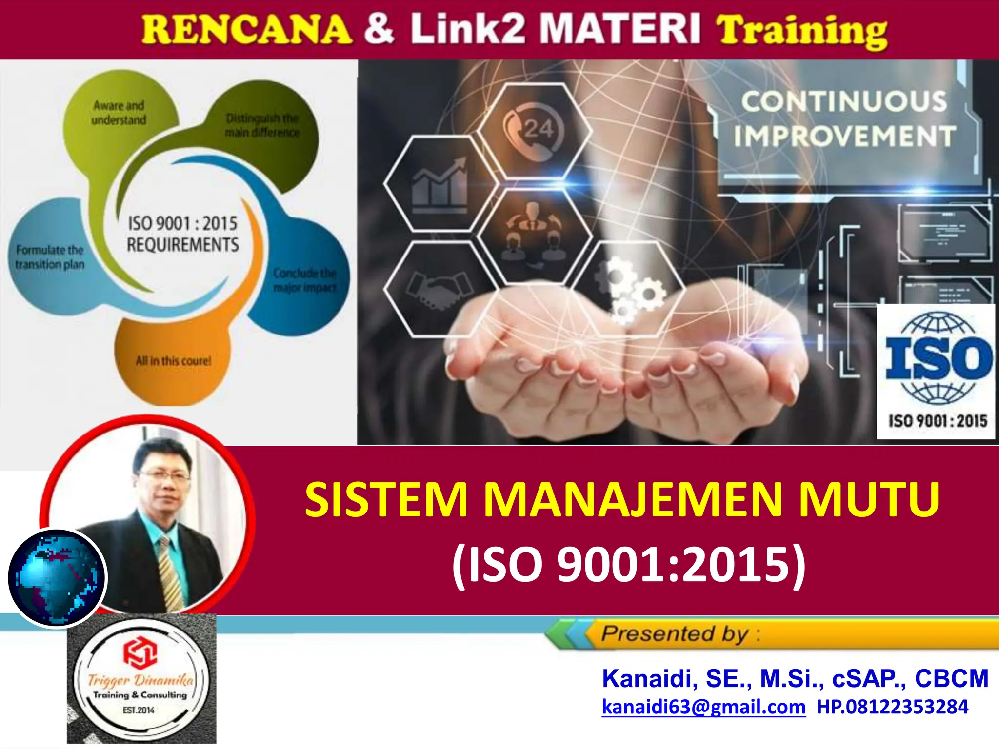 RENCANA Pelaksanaan + Link2 MATERI Online Training _"SISTEM MANAJEMEN MUTU (ISO 9001 _2015)". | PPTX