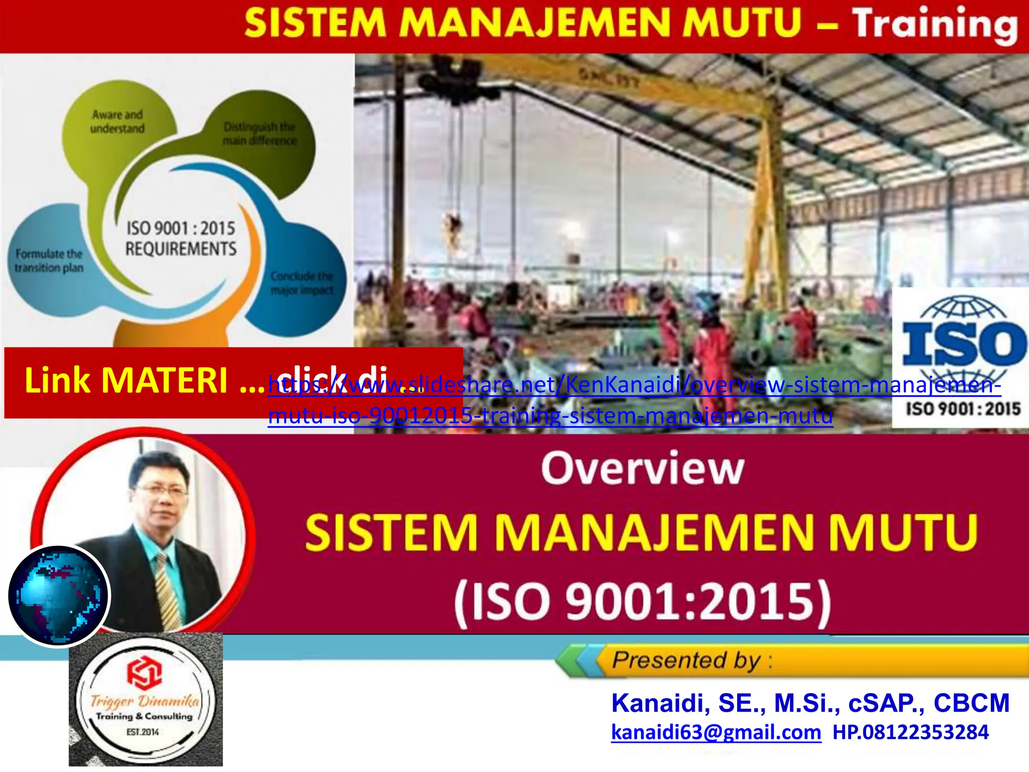RENCANA Pelaksanaan + Link2 MATERI Online Training _"SISTEM MANAJEMEN ...