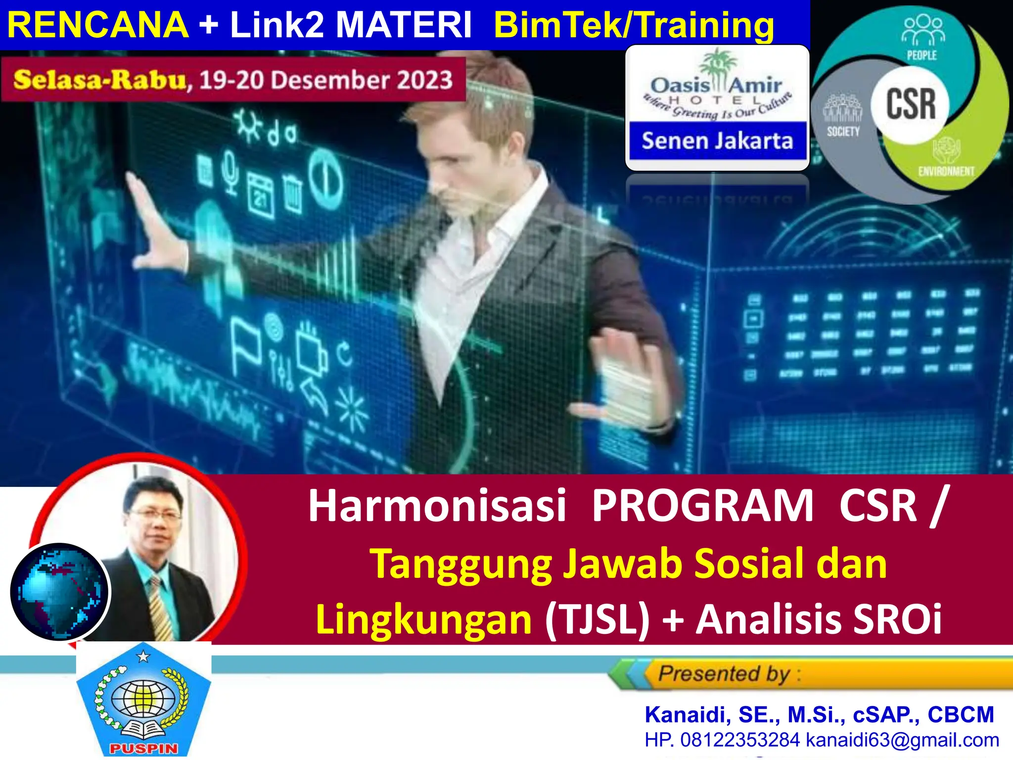 RENCANA & Link2 MATERI Training "Harmonisasi Program CSR/TJSL ...