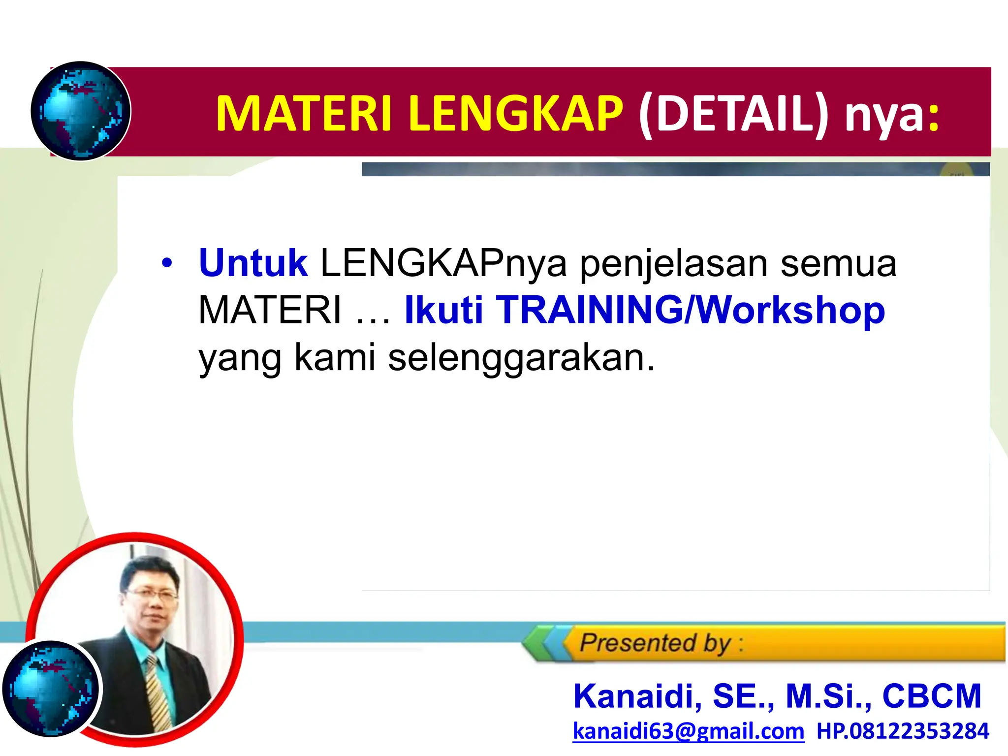 RENCANA & Link2 MATERI Workshop _"Implementasi Ide Pembangunan SDM_INDONESIA EMAS 2045". | PPTX