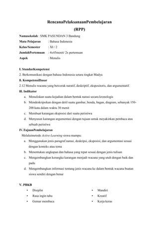 KD 2.12_RPP SMK XI-Bahasa Indonesia | DOCX