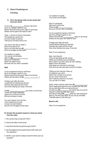 Lesson Plan Listening | DOCX