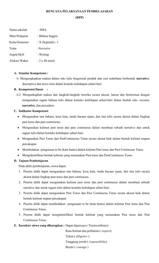 Rencana pelaksanaan pembelajara | PDF