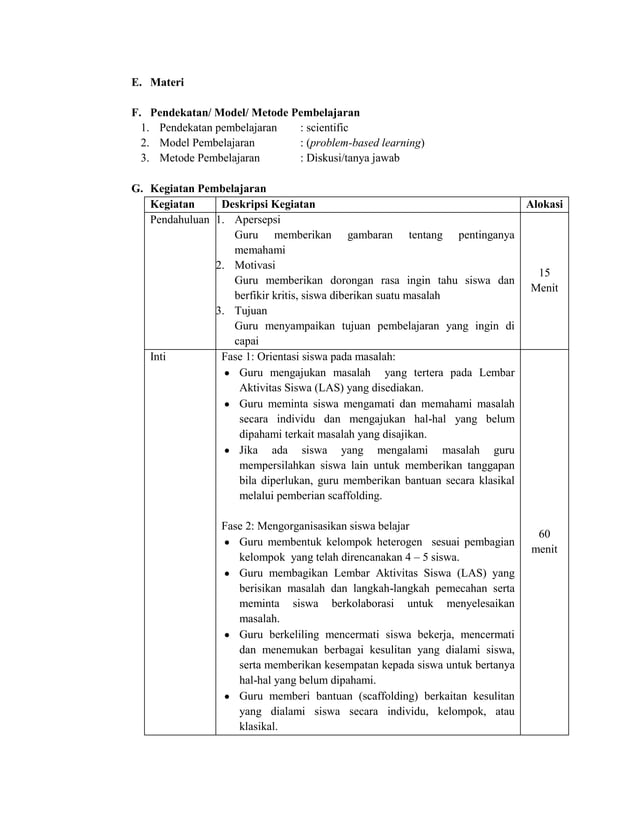 FORMAT Rencana pelaksanaan pembelajaran | DOCX