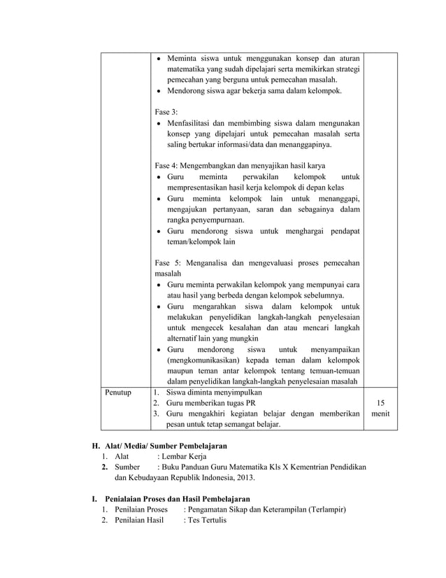 FORMAT Rencana pelaksanaan pembelajaran | PDF