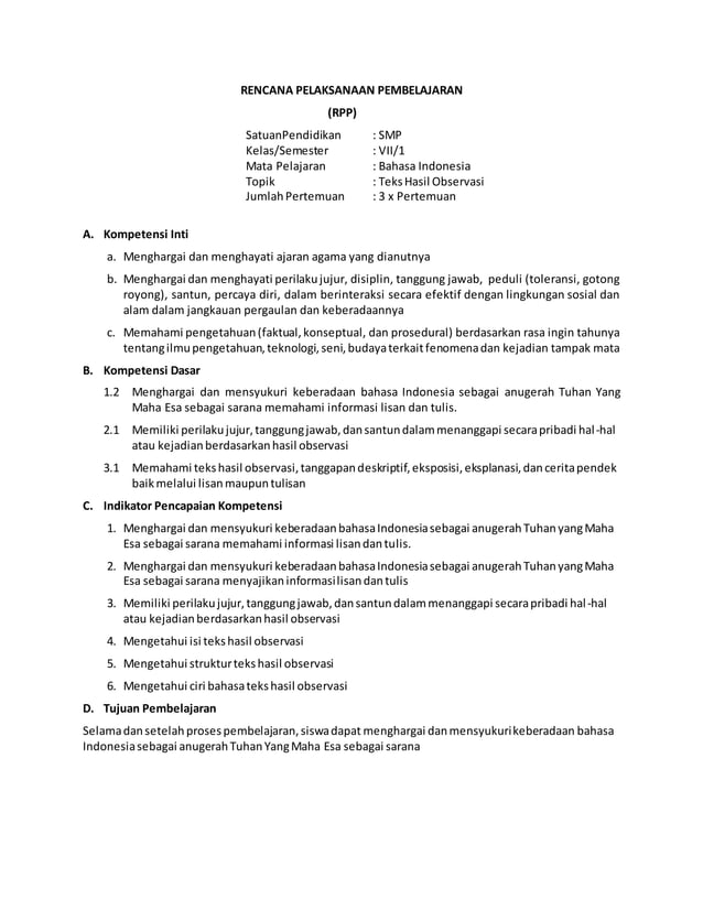 Rencana pelaksanaan pembelajaran | DOCX