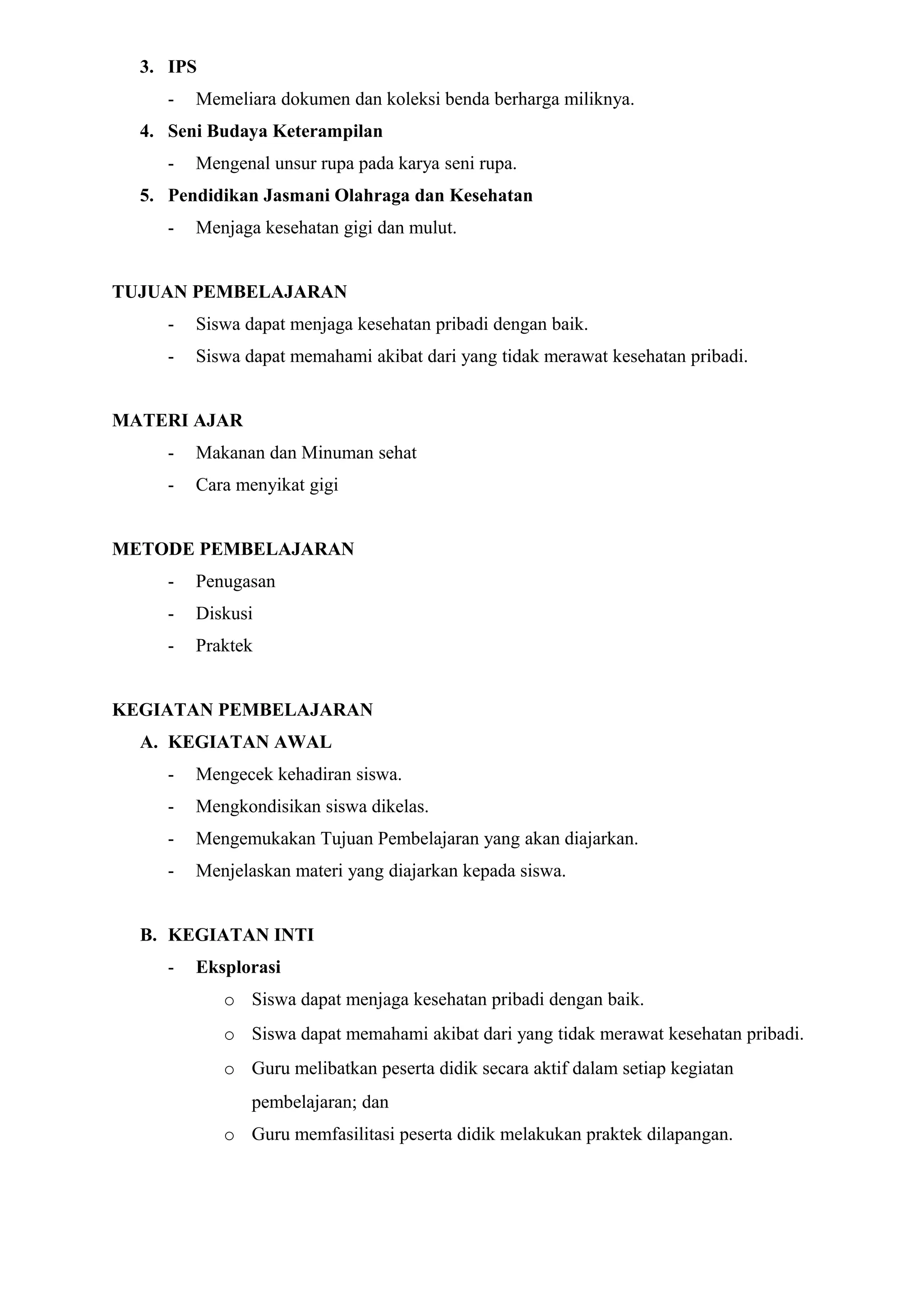Rencana pelaksanaan pembelajaran | DOC