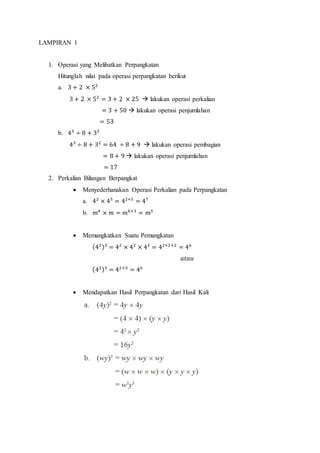 RPP operasi bilangan berpangkat | DOCX