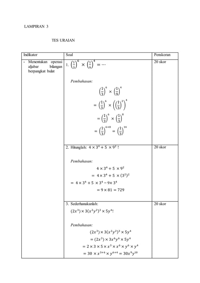 RPP operasi bilangan berpangkat | DOCX